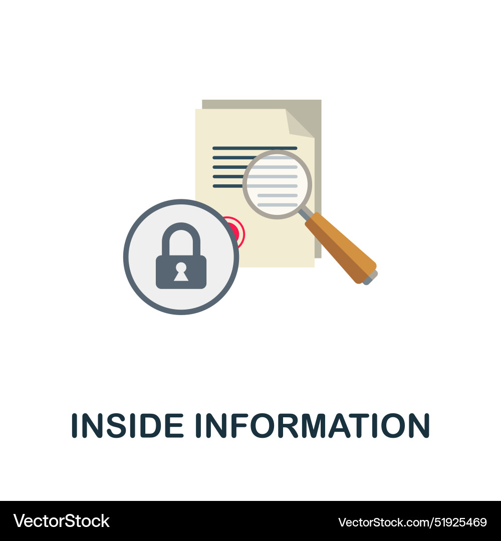 Inside information flat icon colored sign from Vector Image