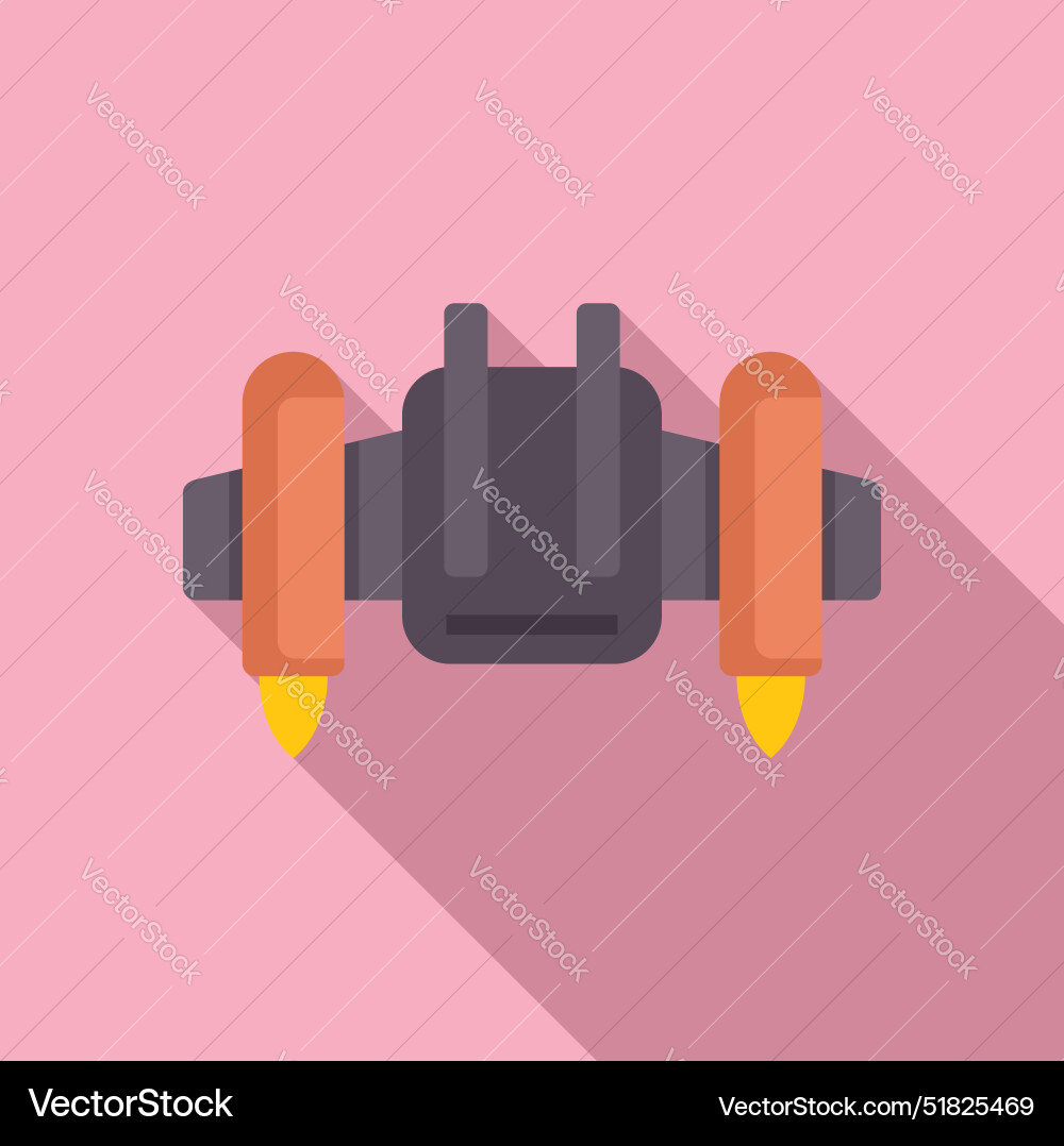 Jetpack with two turbines burning fuel for flight Vector Image