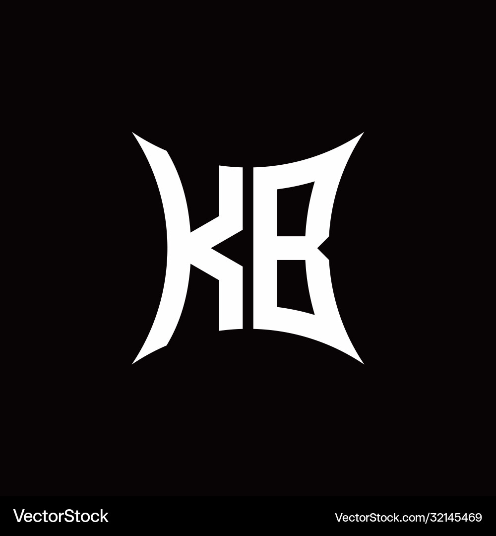 Kb Monogramm-Logo mit scharfer Form Lizenzfreier Vektor
