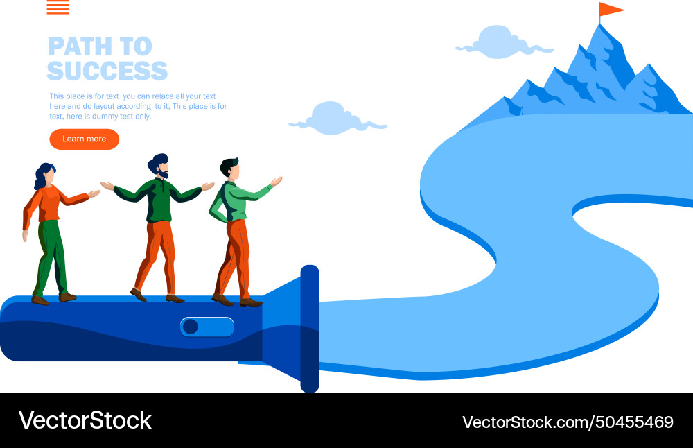 Leader showing path to success with torch concept Vector Image