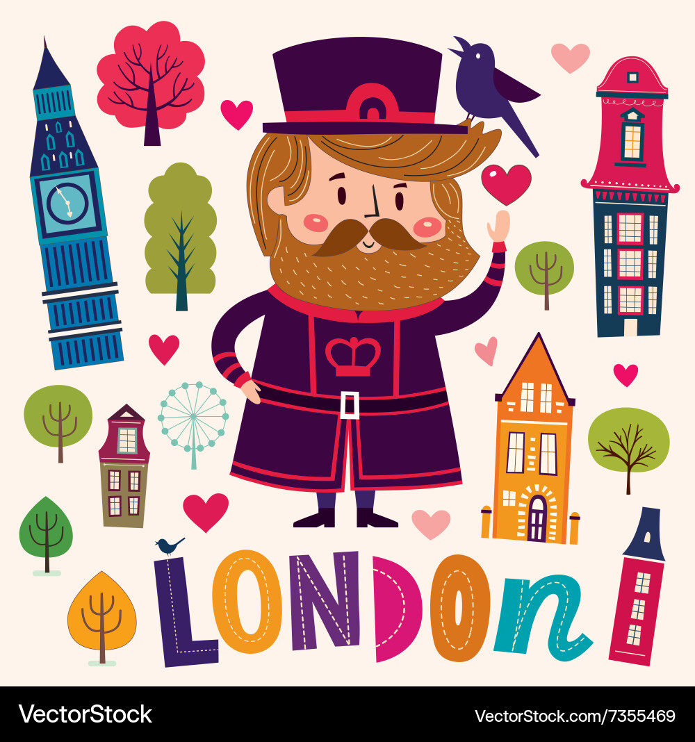 Ravenmaster from tower Royalty Free Vector Image