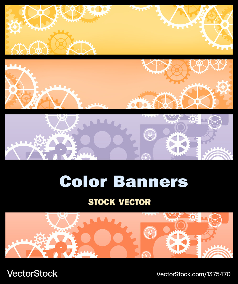 Banners gear Royalty Free Vector Image - VectorStock
