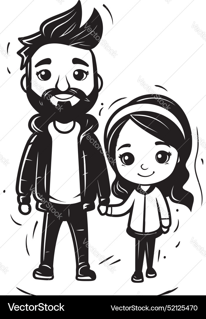 Cherished connection cartoon logo emblem Vector Image