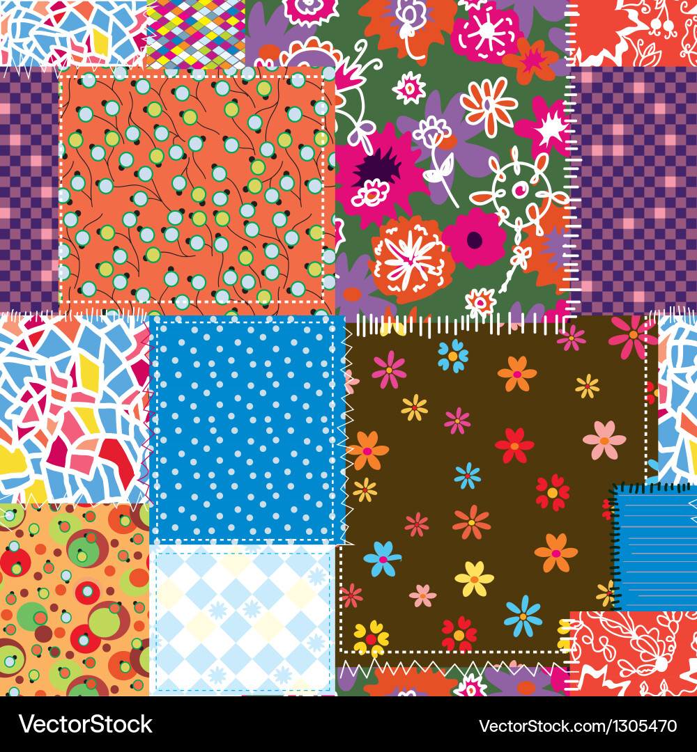 Colorful Patchwork Seamless Pattern Royalty Free Vector