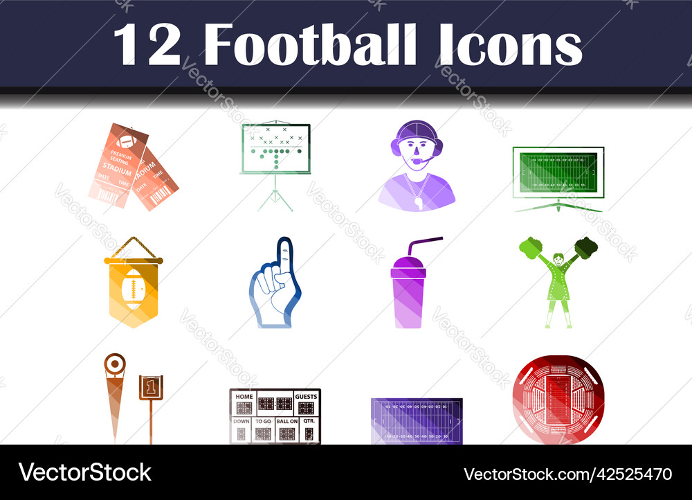 Football icon set Royalty Free Vector Image - VectorStock