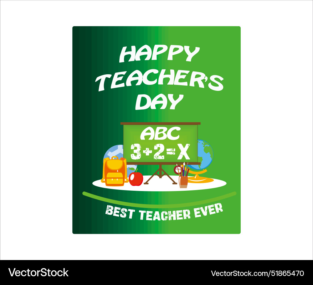 Happy teachers day poster concept flat modern Vector Image