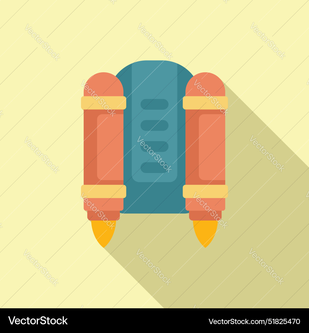 Jetpack flying with fire burning using modern Vector Image