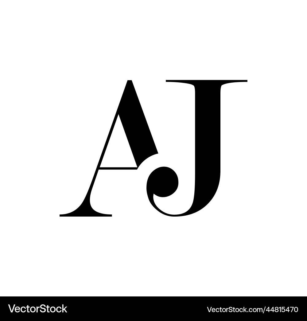 Monogram logo initial letters aj Royalty Free Vector Image