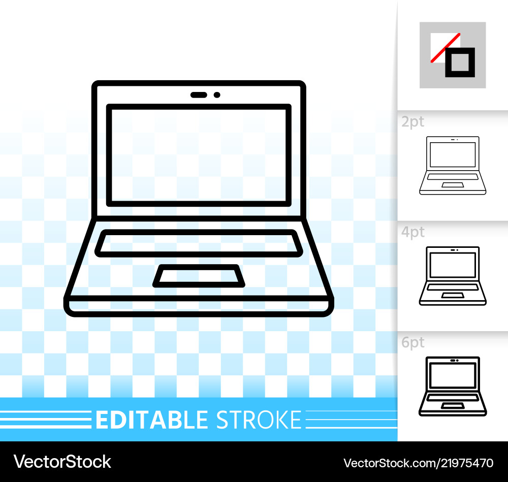 Open Laptop Line Icon Royalty Free Vector Image