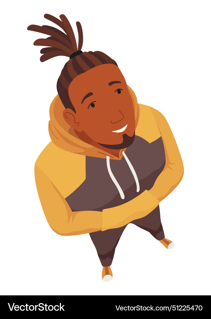 Overhead people looking up surprised man Vector Image