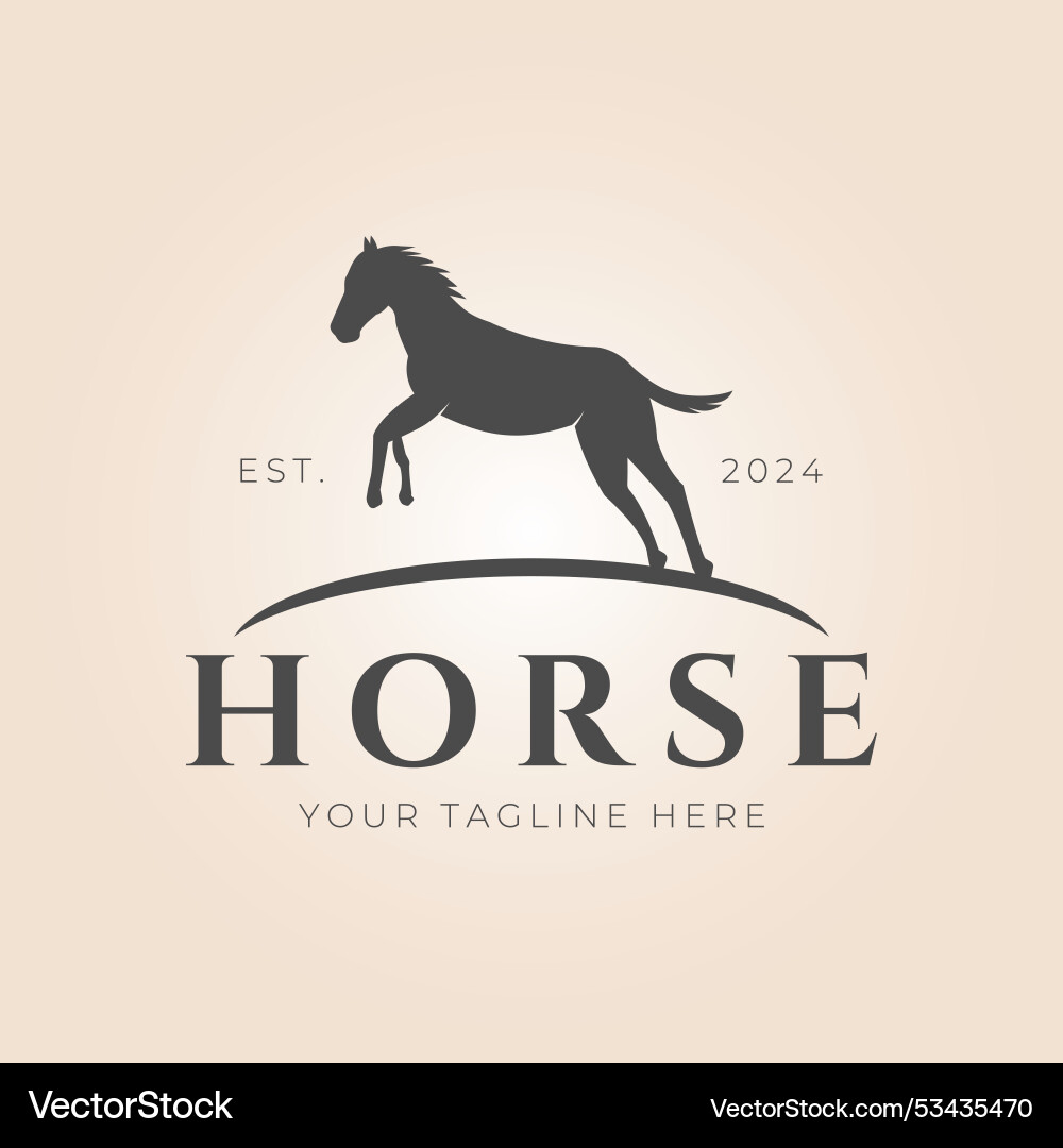 Silhouette horse for equestrian or stable logo Vector Image