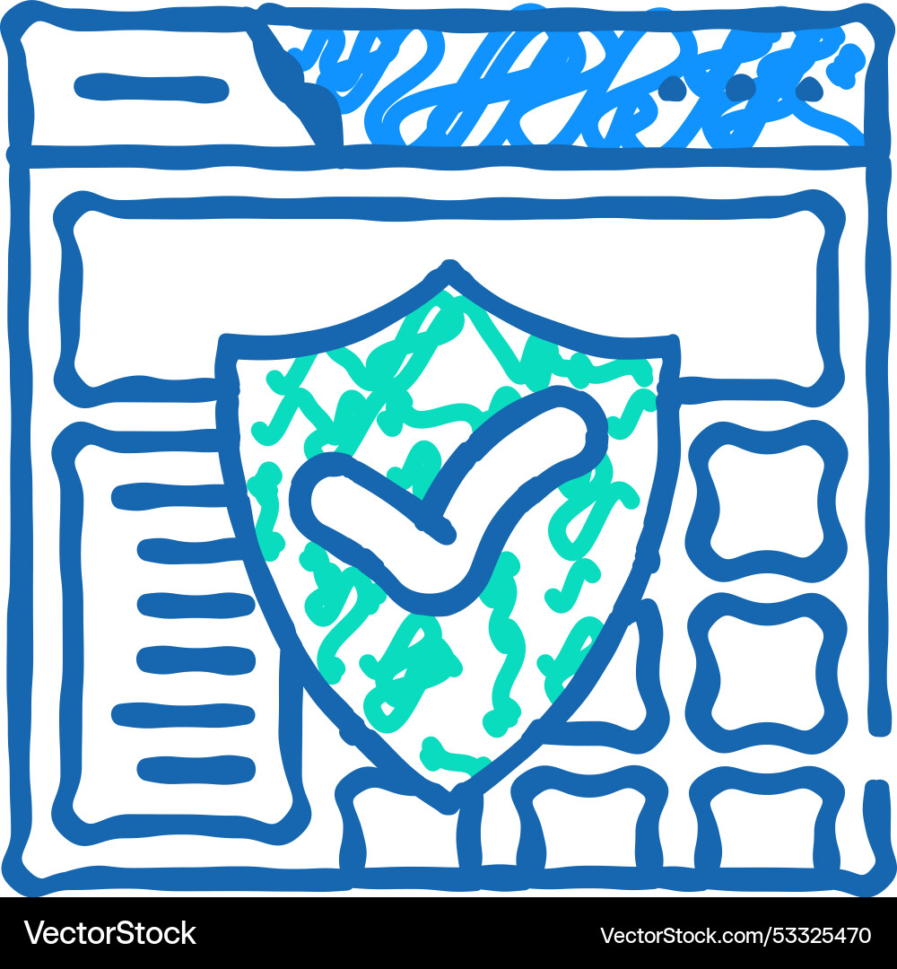 Trust signals seo icon doodle Royalty Free Vector Image