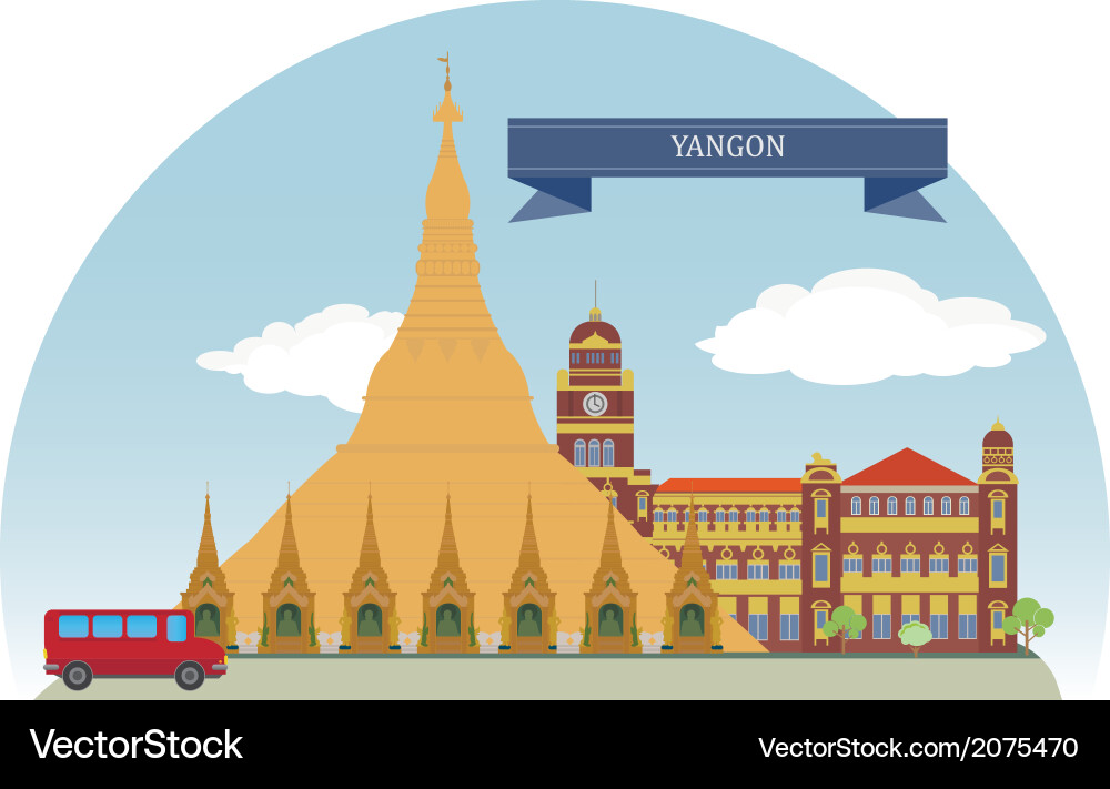 Yangon Royalty Free Vector Image - VectorStock
