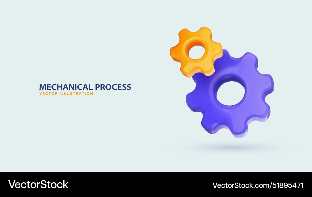 3d cartoon cog wheels Royalty Free Vector Image