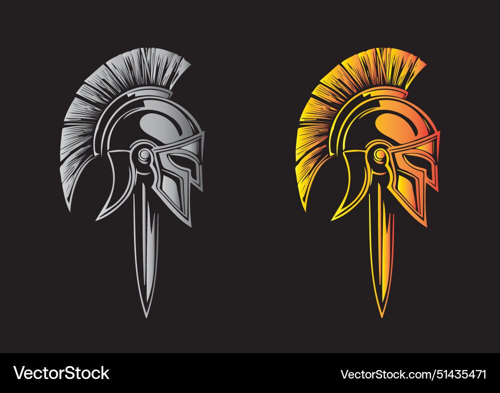 A tale of two helmets logos Royalty Free Vector Image