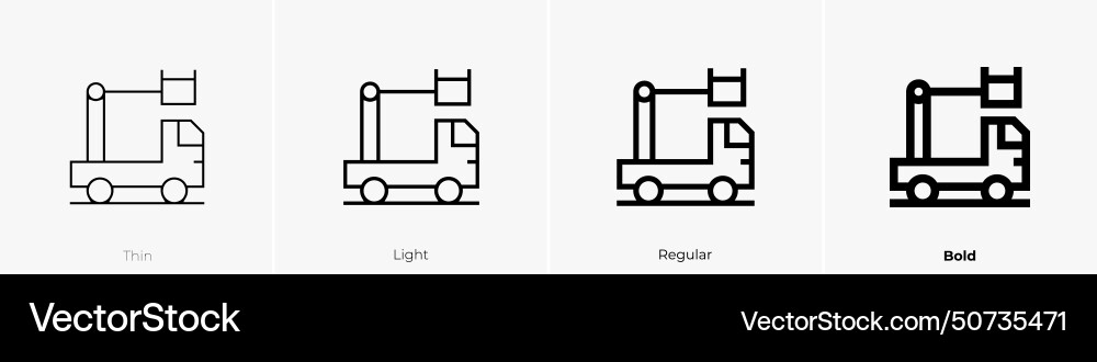 Aerial work platform icon thin light regular Vector Image