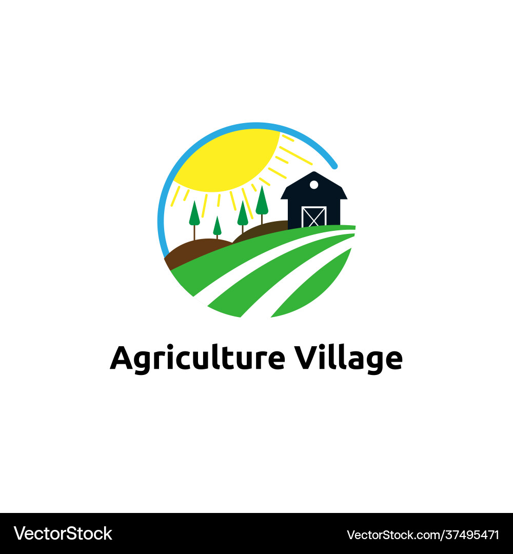 Agriculture village logo concept icon element Vector Image
