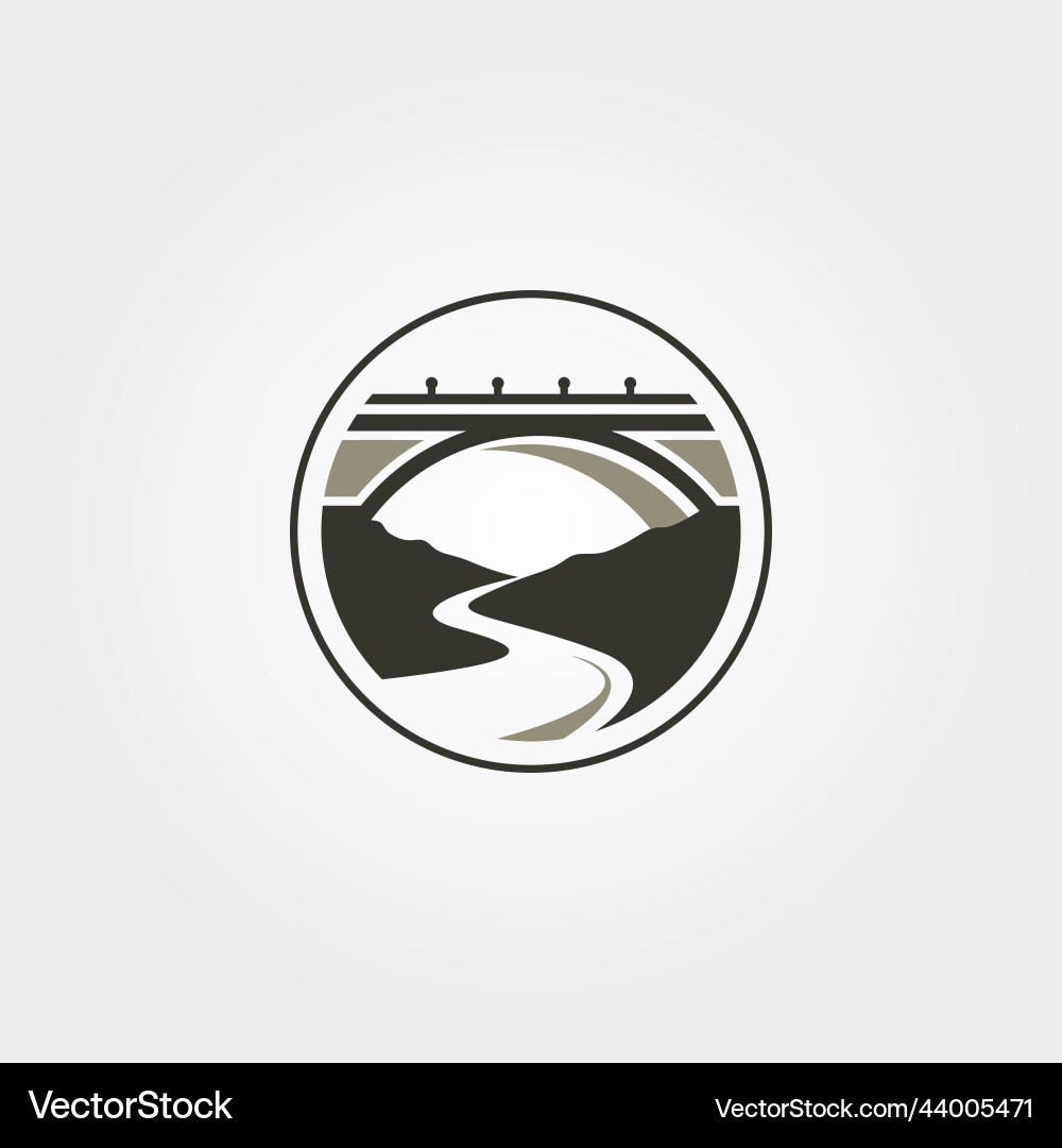 Bridge and river logo symbol design creative Vector Image