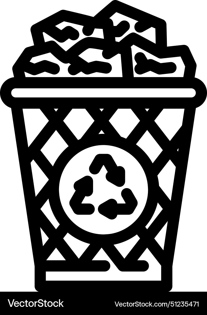 Glass recycling waste sorting line icon Royalty Free Vector