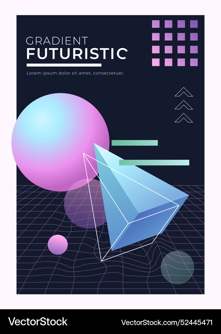 Gradient futuristic cover collection Royalty Free Vector