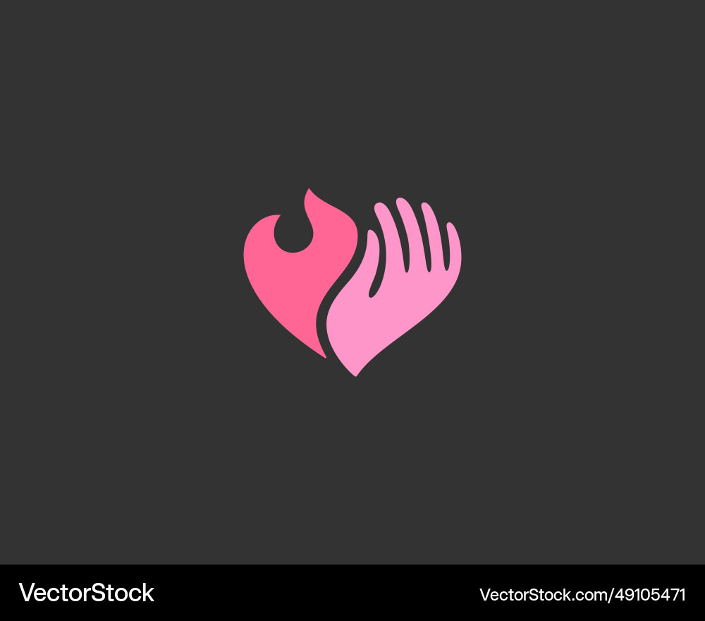 Hand and fire logo template flame danger flat Vector Image