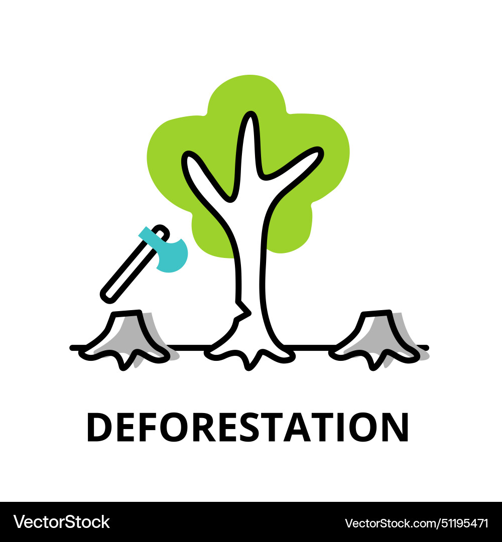 Infographic concept of deforestation Royalty Free Vector