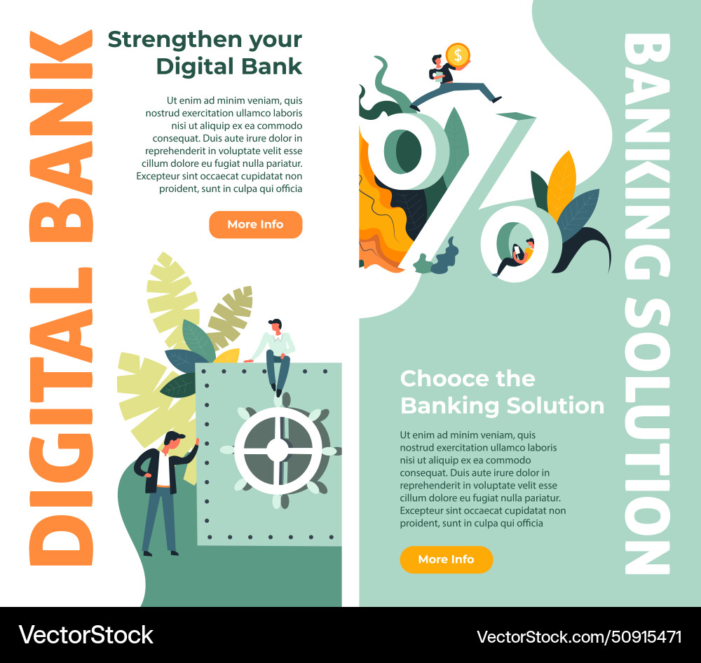 Strengthen your digital bank banking solution Vector Image