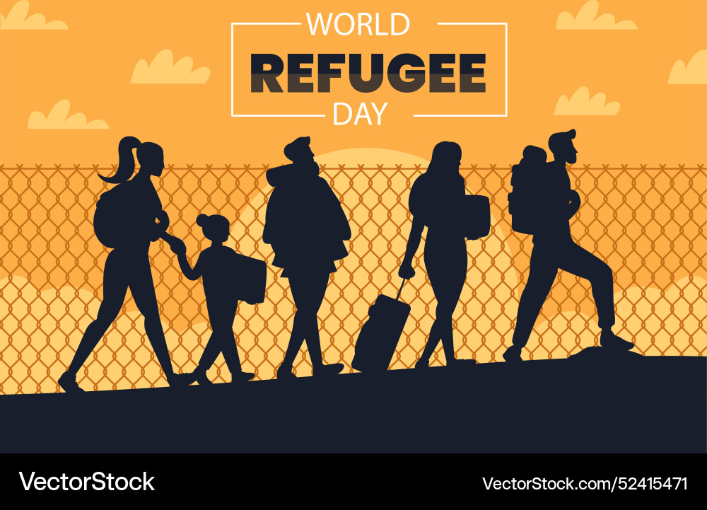 World refugee day concept Royalty Free Vector Image