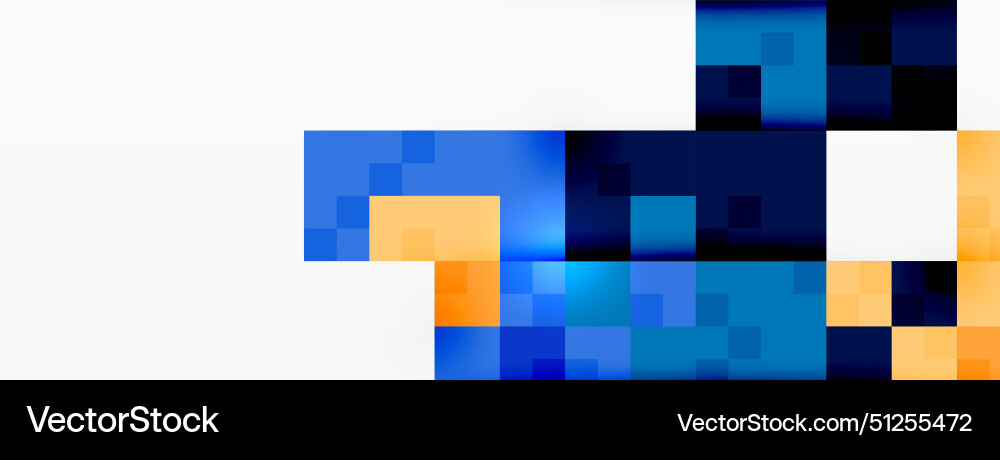 A blurred pattern of blue and orange rectangles Vector Image
