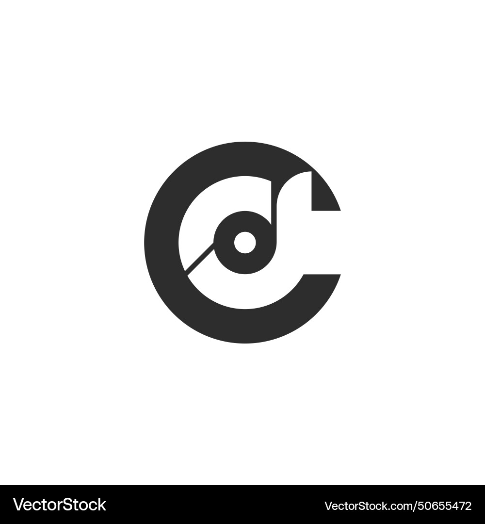 Alphabet initials logo cj jc c and j Royalty Free Vector