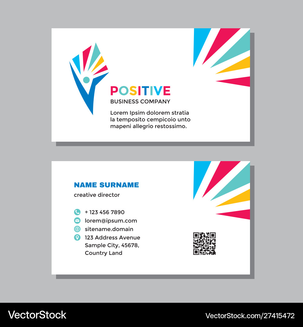 Business visit card template with logo - concept Vector Image