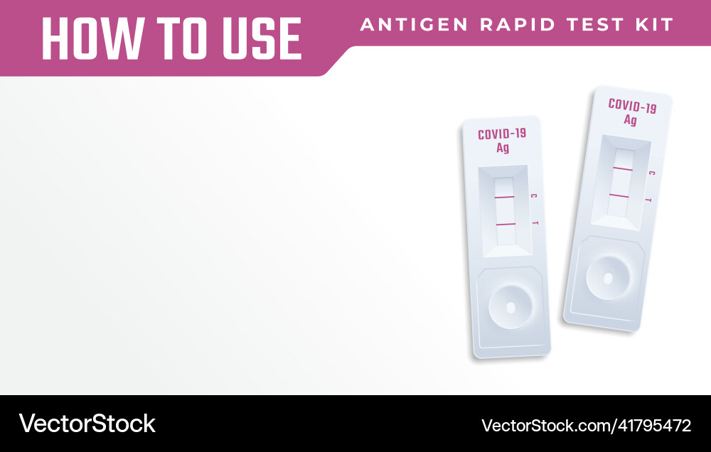 Covid-19 antigen fast self test realistic 3d Vector Image