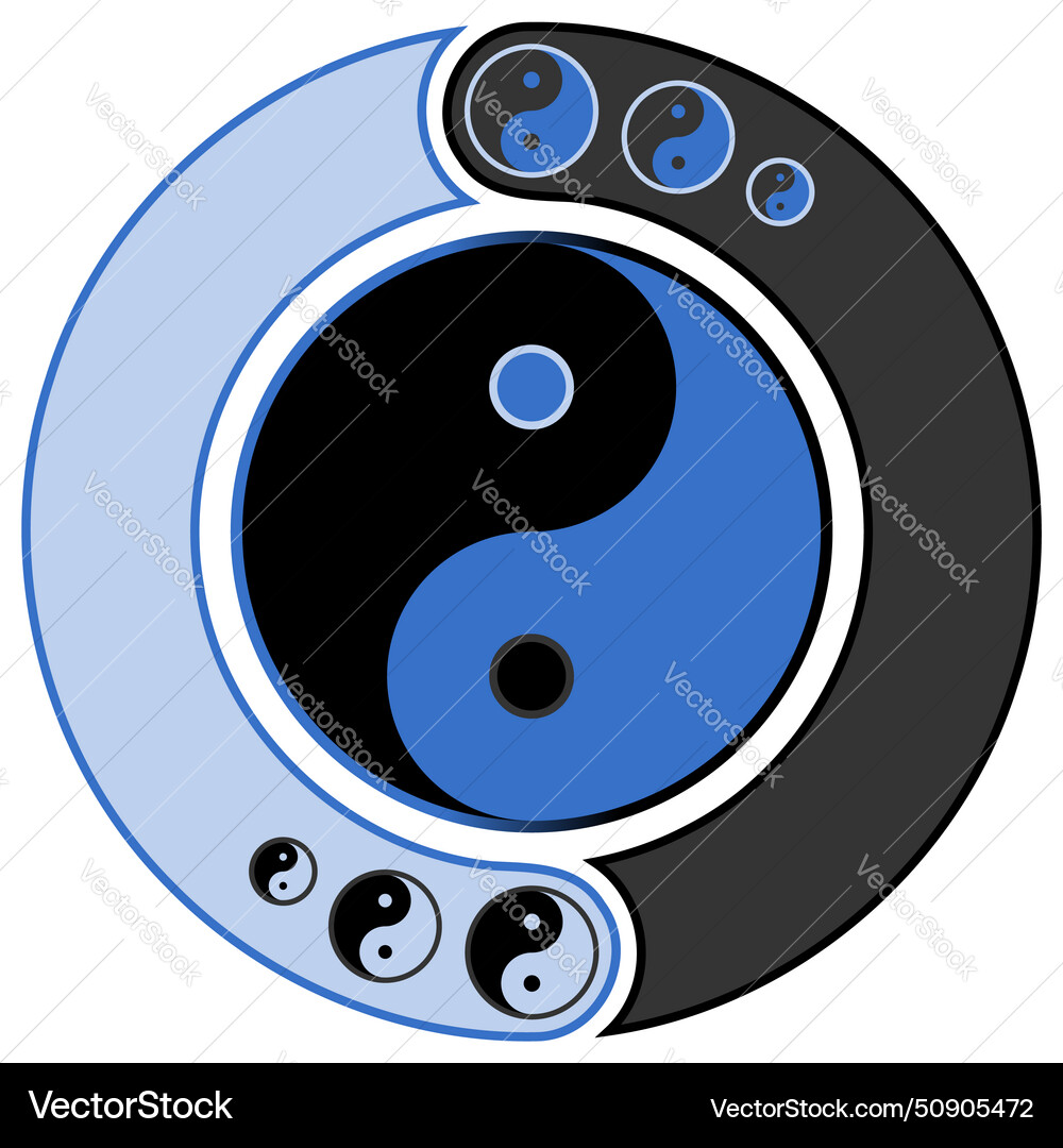 Duality symbol with yin yang Royalty Free Vector Image