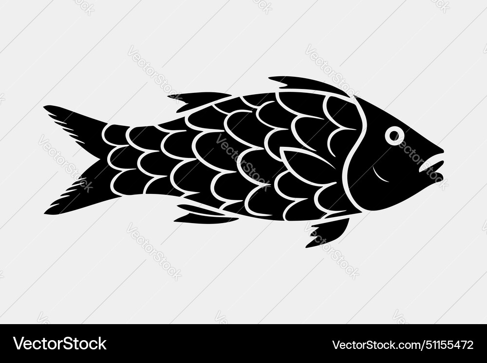 Fish silhouette Royalty Free Vector Image - VectorStock