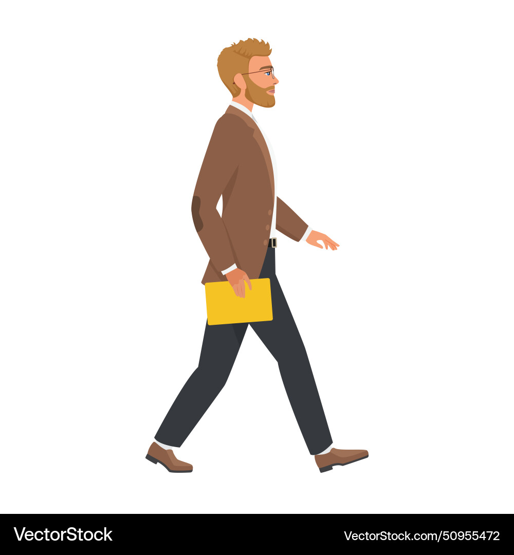 Man walking teacher or professional employee Vector Image