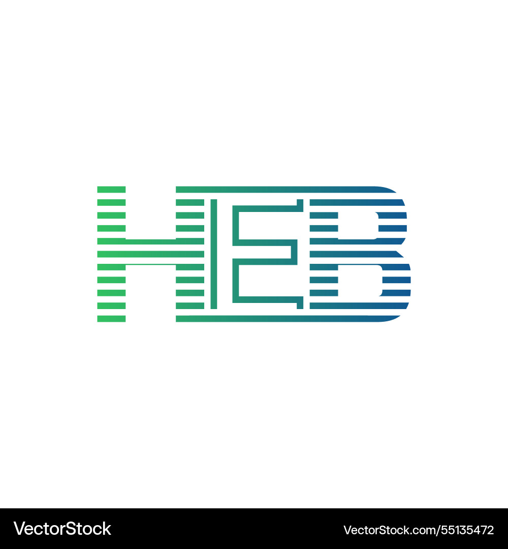 Modern heb logo design letter minimalist Vector Image