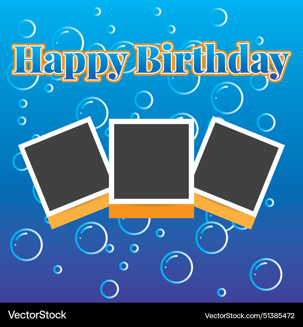 Photo collage birthday template Royalty Free Vector Image