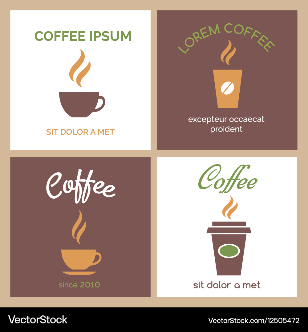 Steaming coffee or chocolate cup icons Royalty Free Vector