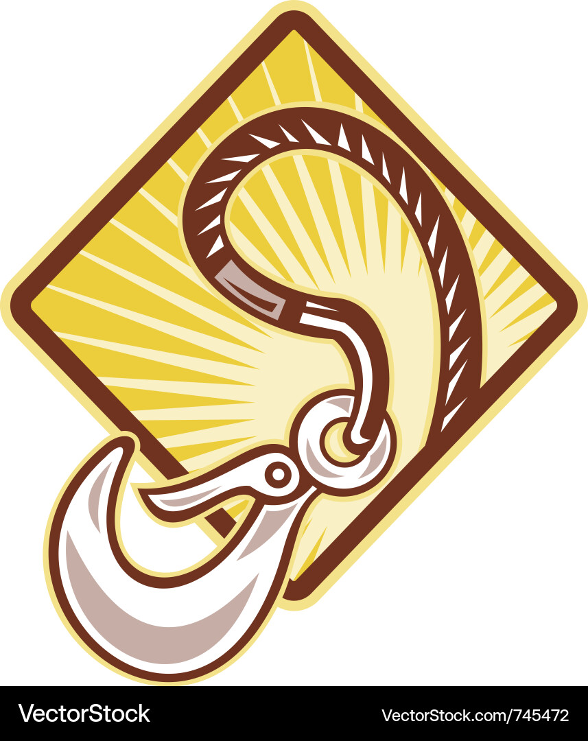 Tow towing hook road sign Royalty Free Vector Image