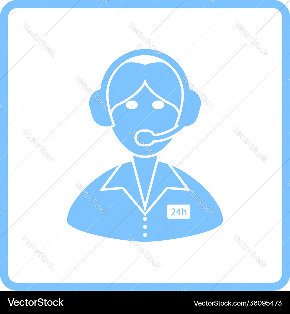 24 hour operator icon Royalty Free Vector Image