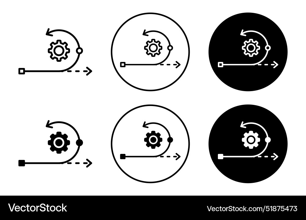 Agile icon outline flat Royalty Free Vector Image