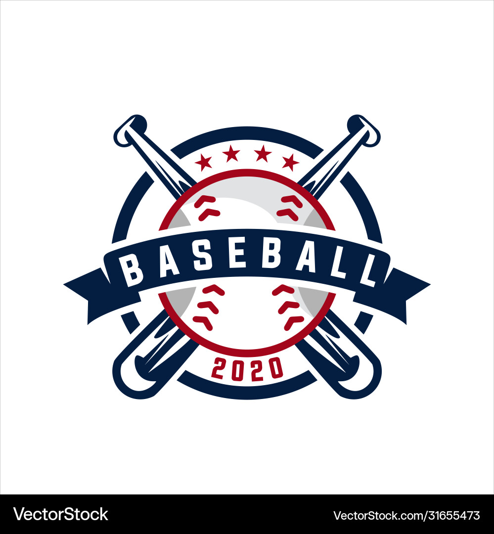 Baseball sport badge logo Royalty Free Vector Image