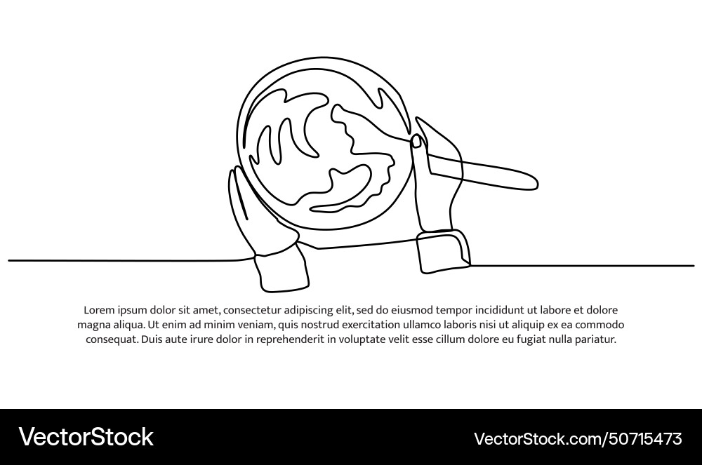 Continuous one line kneading bread dough Vector Image