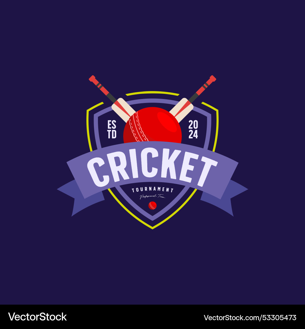 Cricket logo emblem template design cricket logo Vector Image