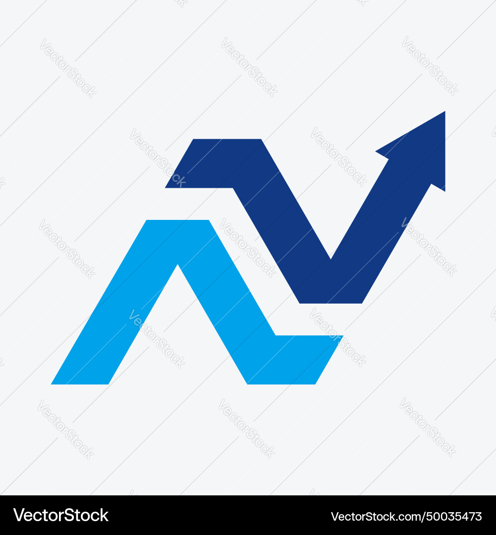 Letter n with arrow up logo Royalty Free Vector Image