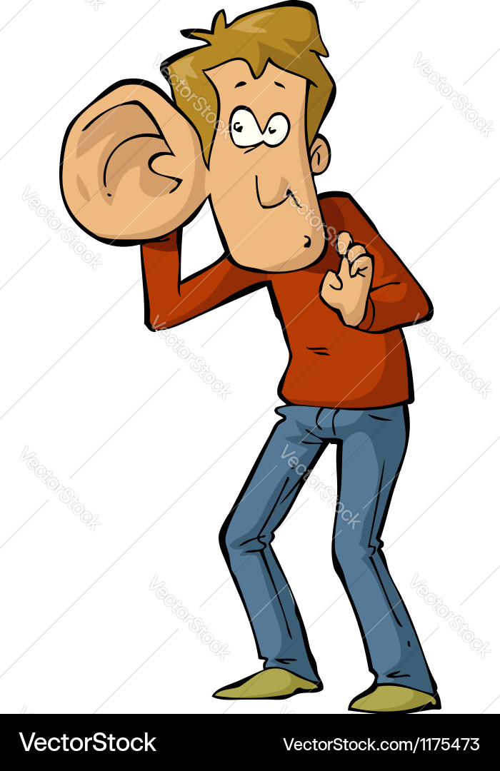 Man with a large ear Royalty Free Vector Image