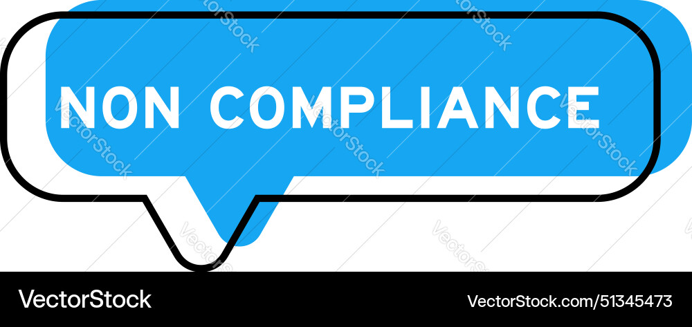 Speech banner and blue shade with word non Vector Image