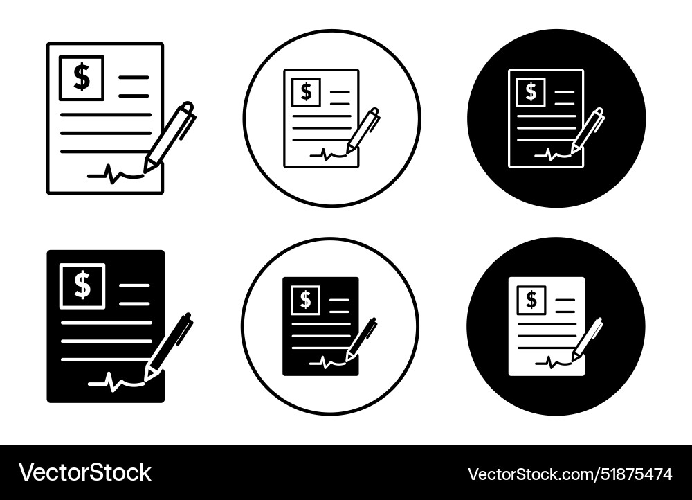 Agreement icon outline flat Royalty Free Vector Image