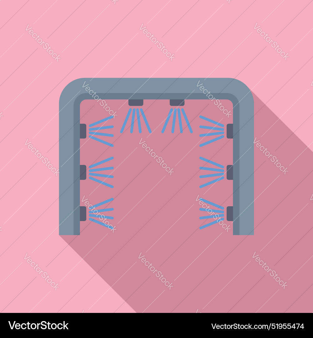 Automatic car wash system spraying water jets Vector Image