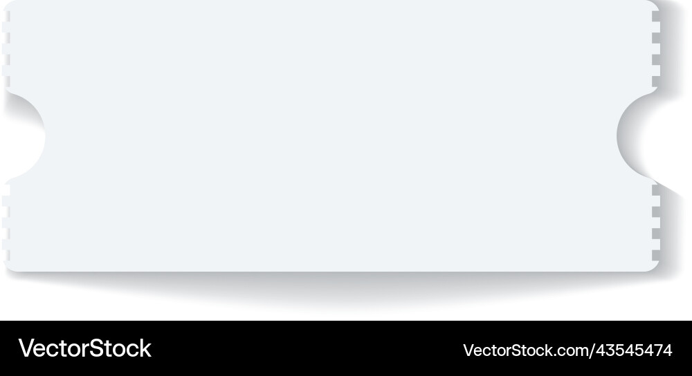 Blank ticket mockup realistic white paper pass Vector Image